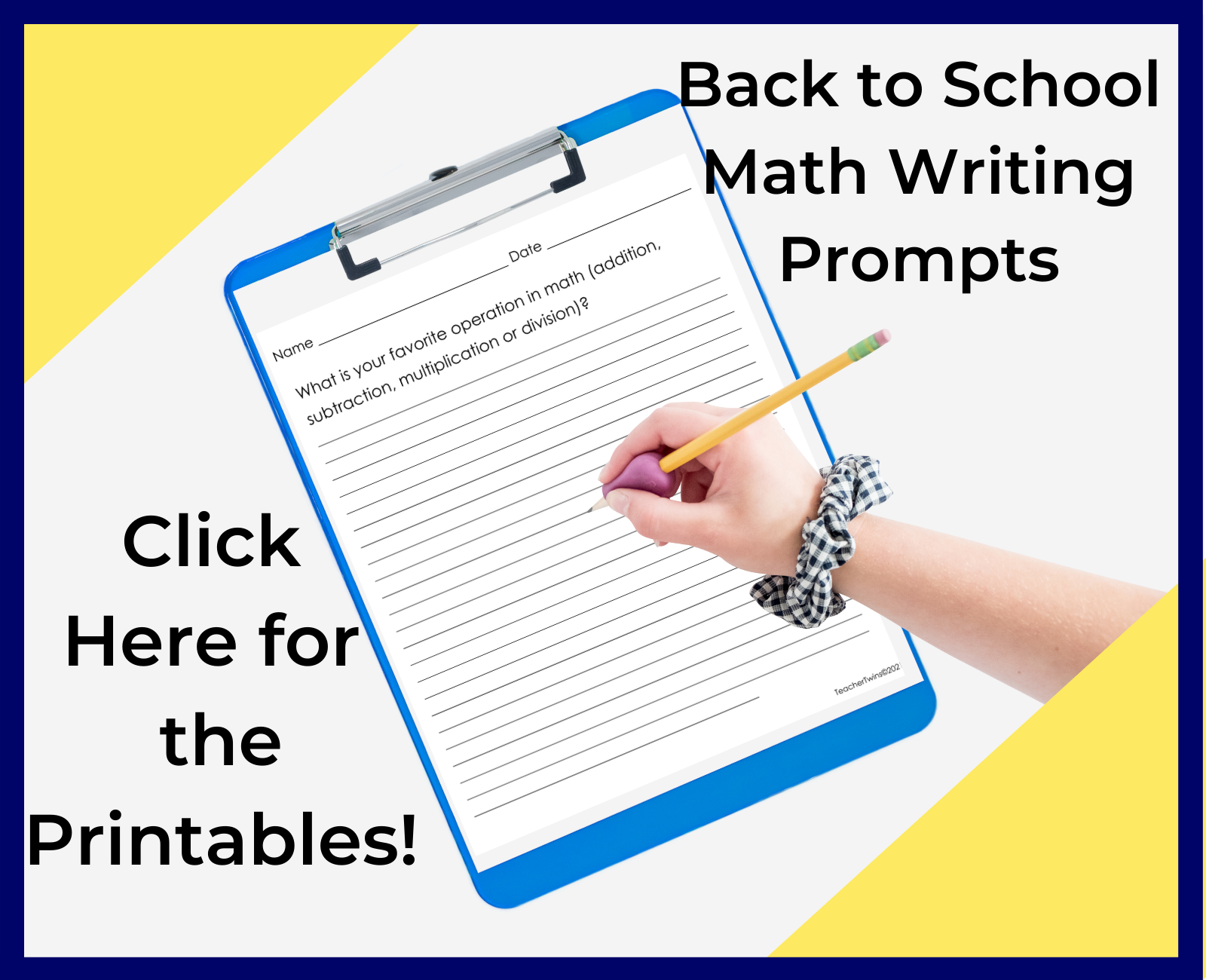 Back to School Math Writing Activities - Teacher Twins