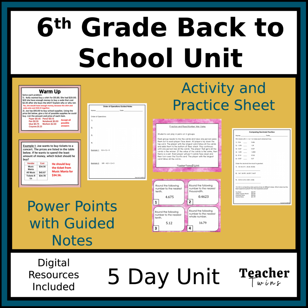 Back to School Math Writing Activities - Teacher Twins