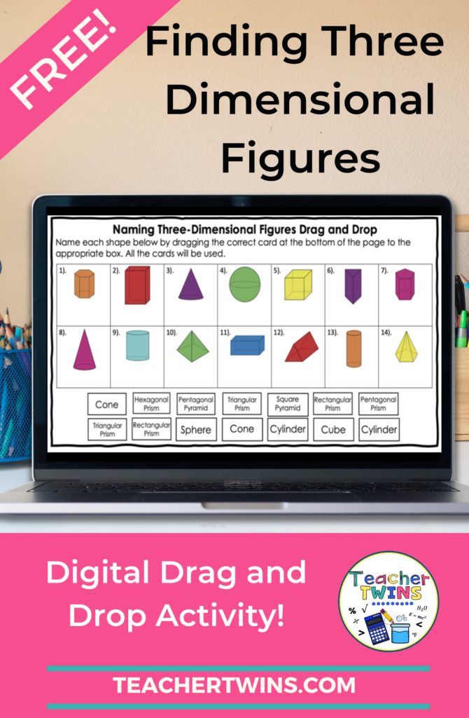 Three Dimensional Figures Drag and Drop Landing Page - Teacher Twins
