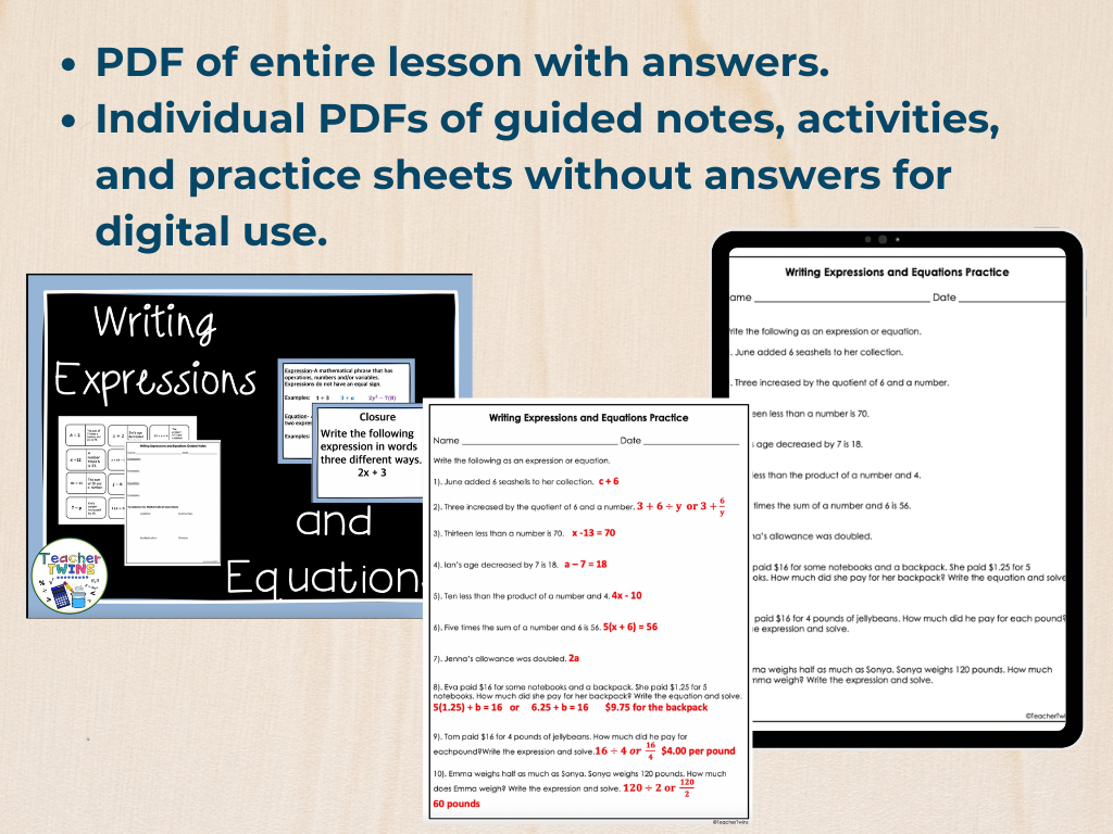 Ready Made Math Units for Middle School Math and Algebra 1 - Teacher Twins